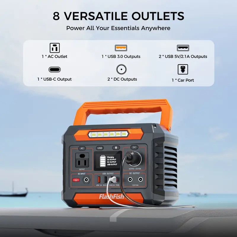 Pòtab generatris Power Station ak Panel Solè - Power Bank 300W Sole ...
